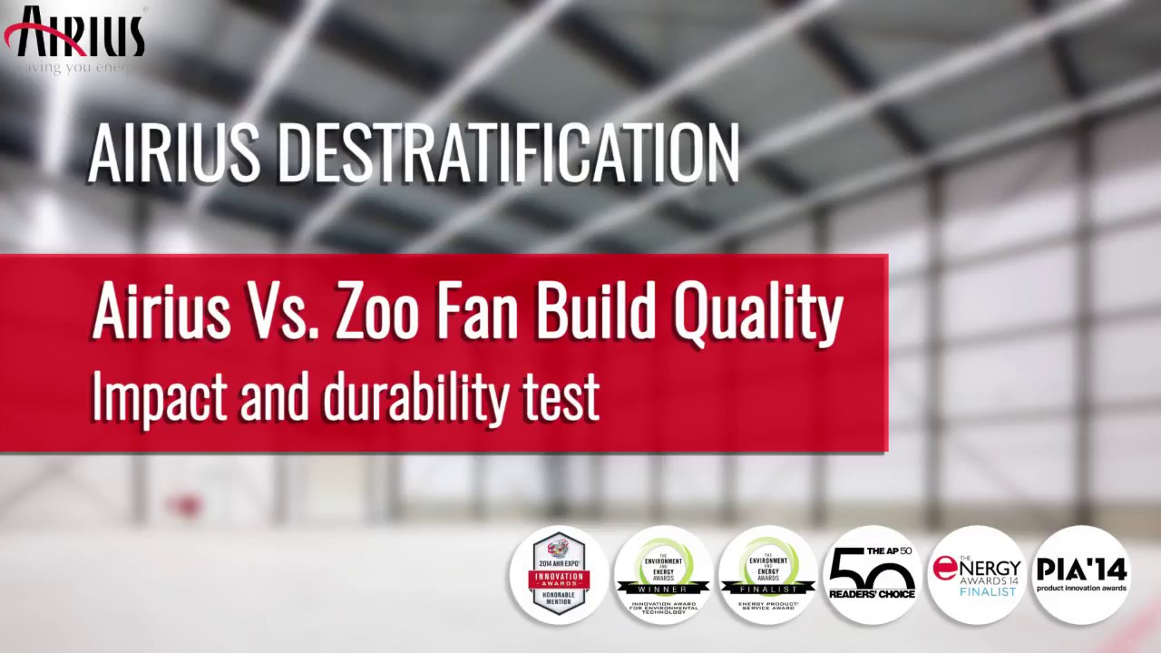 Airius Destratification - Fan Impact Test - Airius 25 Vs. Zoo Fan H-30 ...