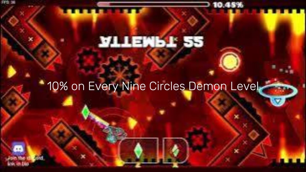 10% On Every Nine Circle Demon Progress in a Video | Geometry Dash ...