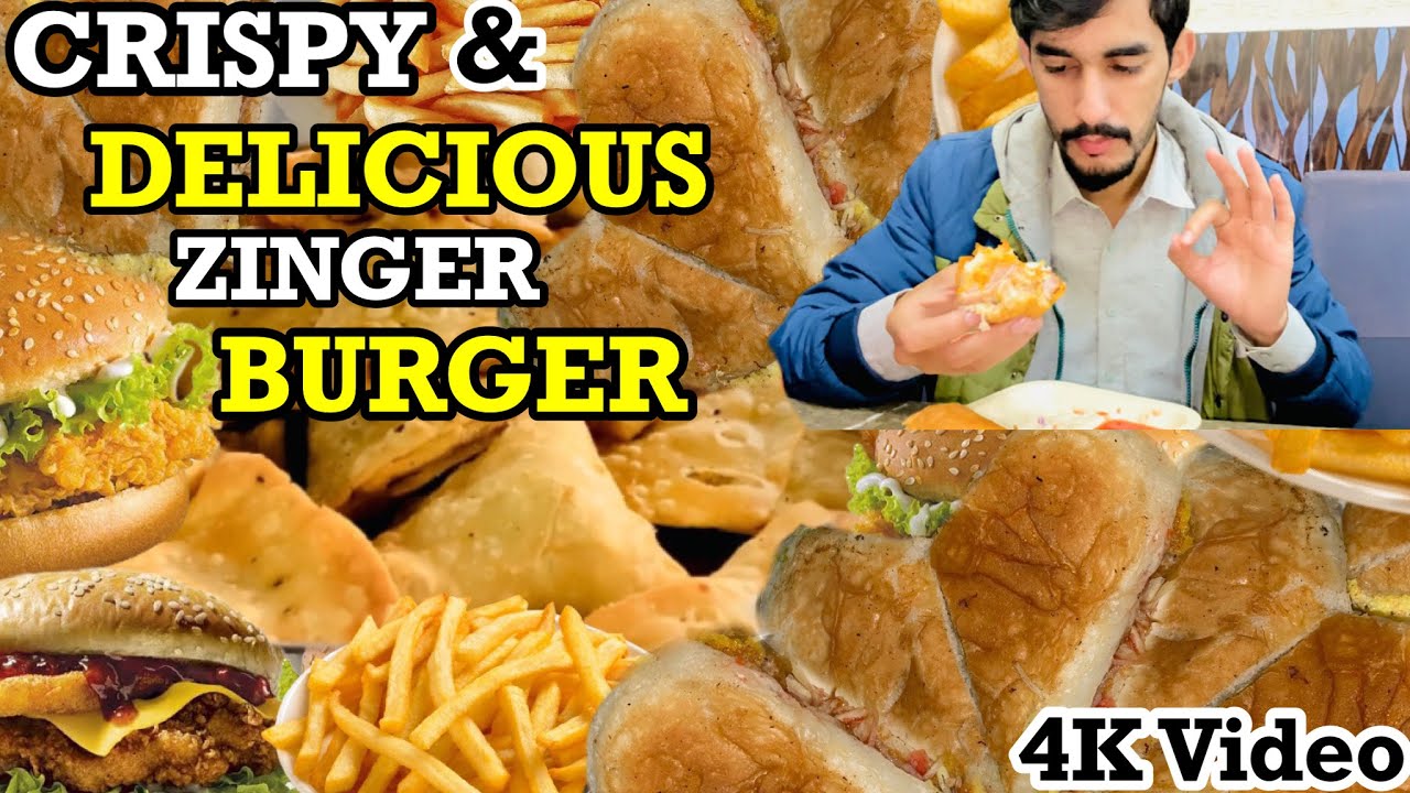 DELICIOUS AND JUICY ZINGER BURGER IN PAKISTAN|STREET FOOD IN ABBOTTABAD ...