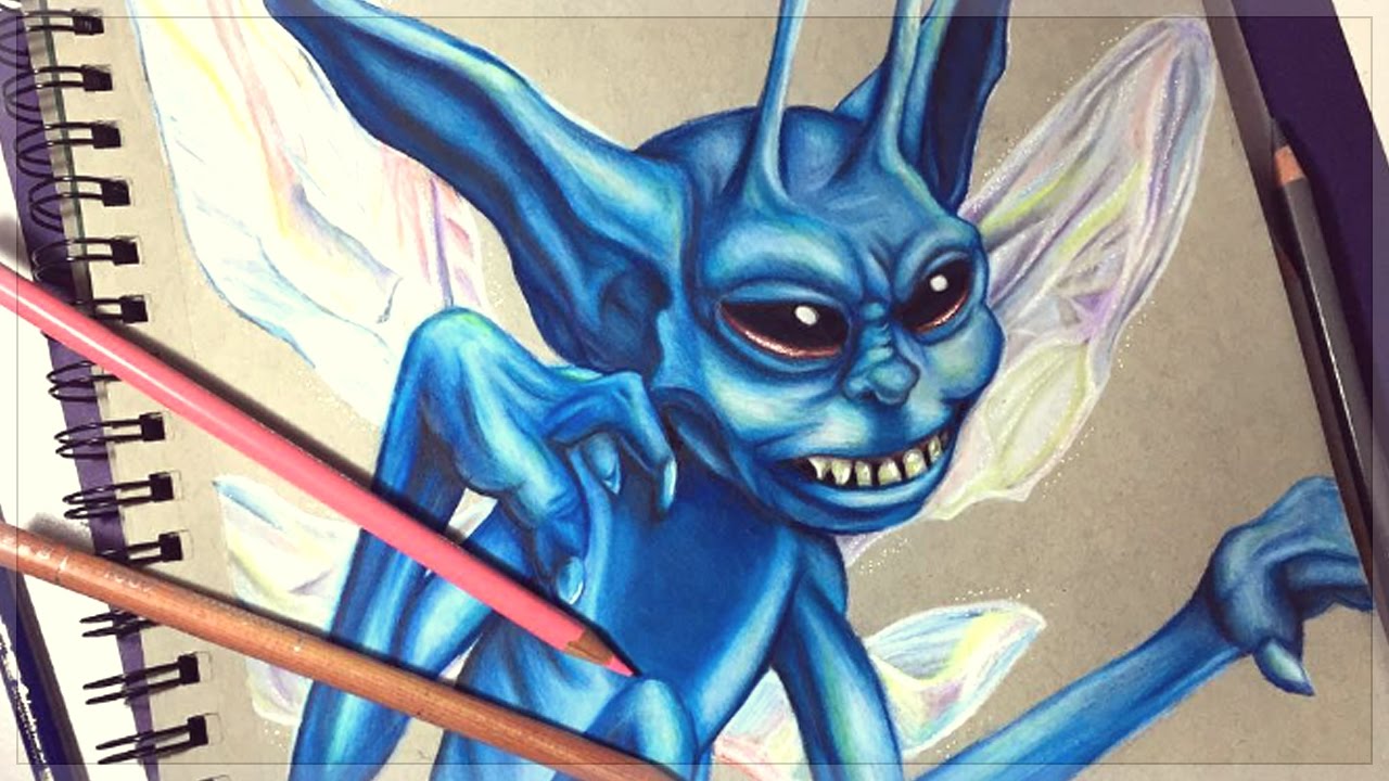 Drawing a Cornish Pixie From Harry Potter - YouTube