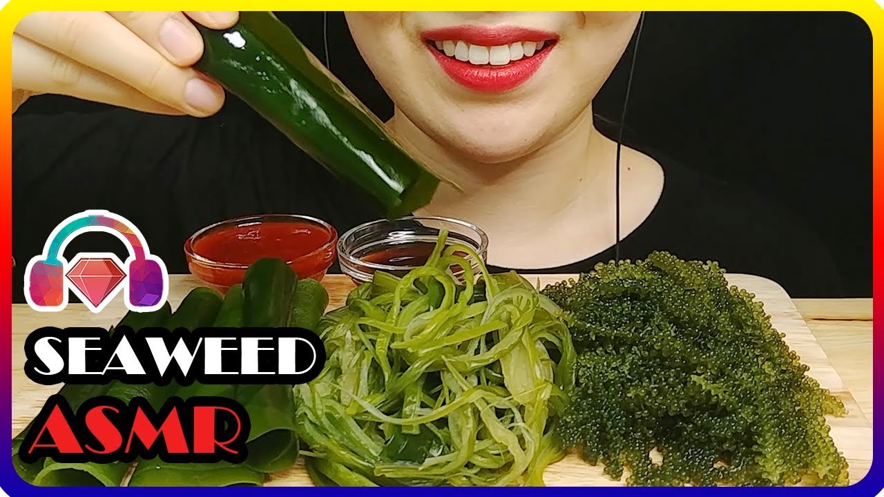 ASMR SEAWEED (KELP, SEA MUSTARD, SEA GRAPES) / 다시마, 미역줄기, 바다포도 먹방 ...