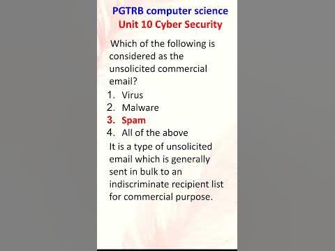 MCQ cyber security PGTRB computer instructor #pgtrbcs - YouTube