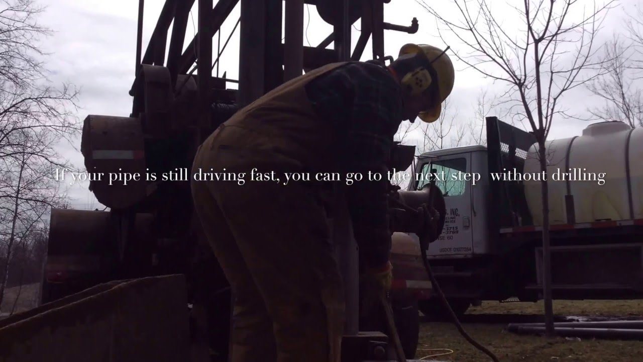 Cable tool drilling using thread and coupling pipe. - YouTube