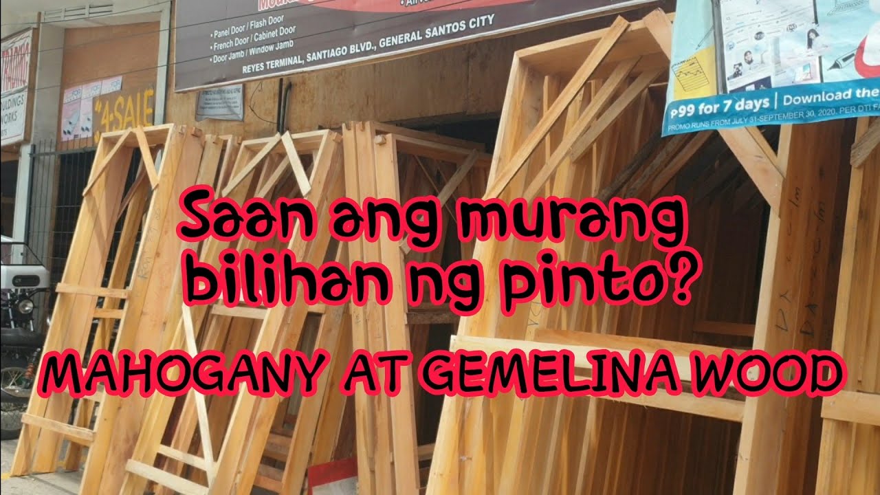 Murang pintuan at presyo nito| Mahogany at Gemelina wood| - YouTube