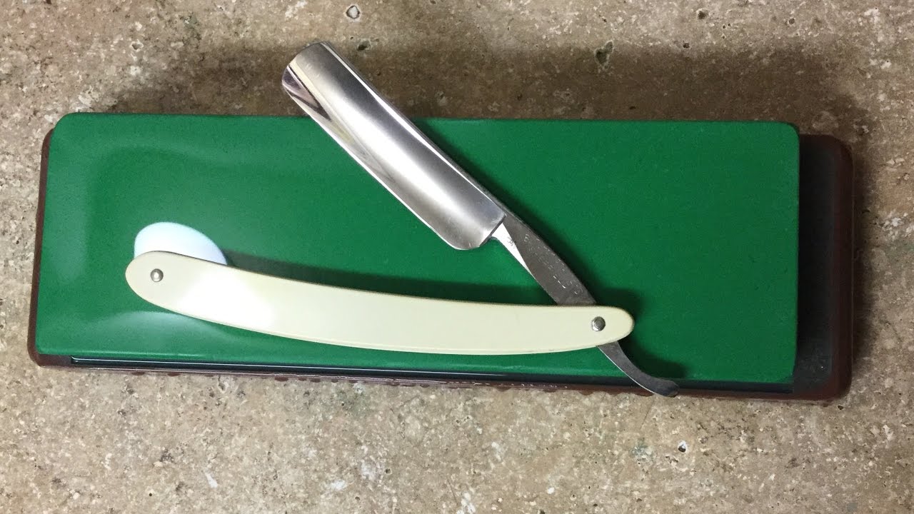 Fixing dent on a straight razor - YouTube