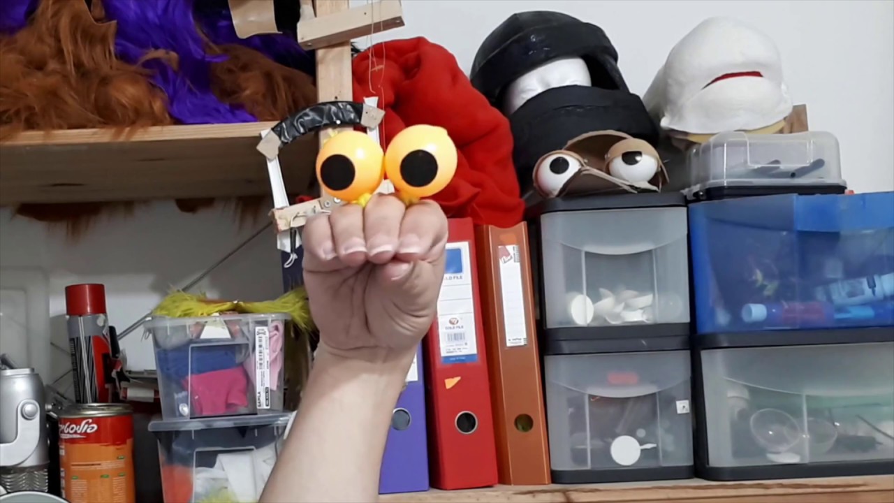 Ping pong practice eye/ איך להכין זוג עיני פינגפונג להפעלת בובה - YouTube