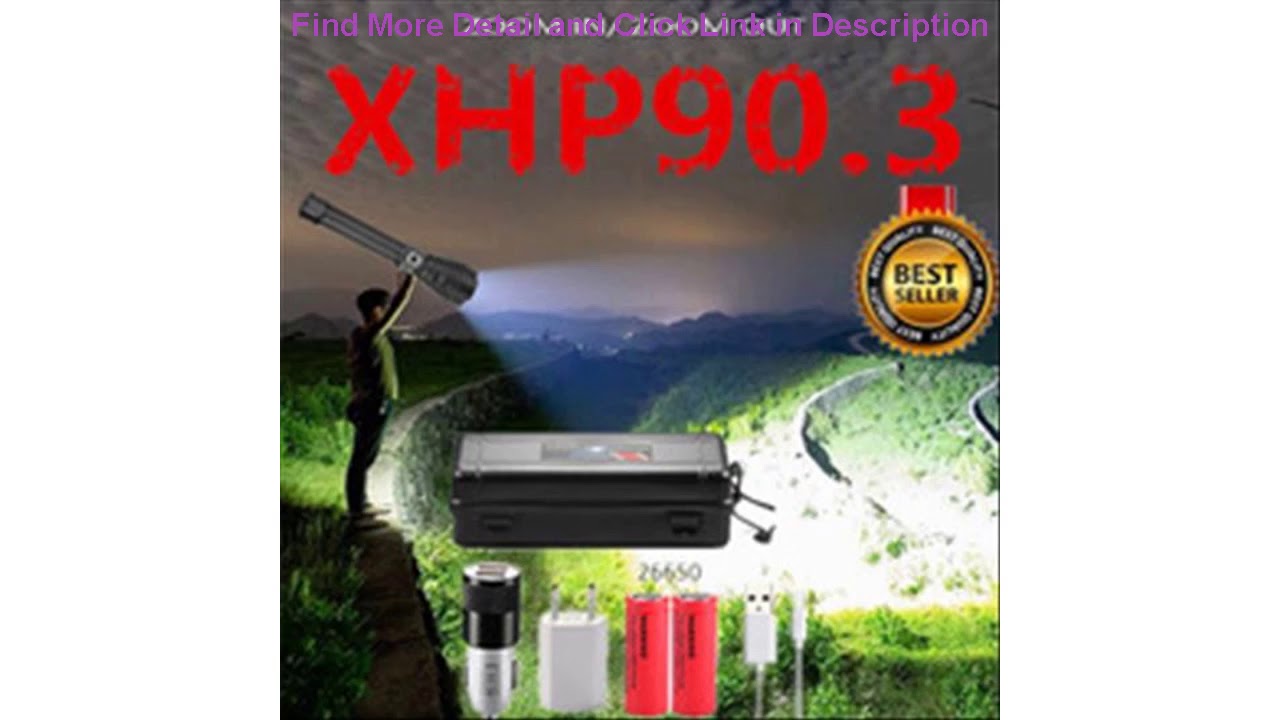 Best Brightest Aliexpress11.11 XHP90.3 most powerful led flashlight usb ...