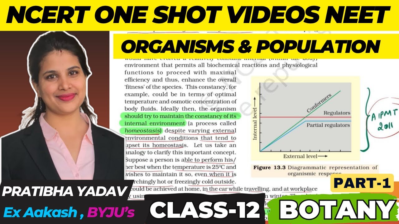 ORGANISMS AND POPULATION Class 12 NCERT IN ONE SHOT (Part 1) All Theory ...