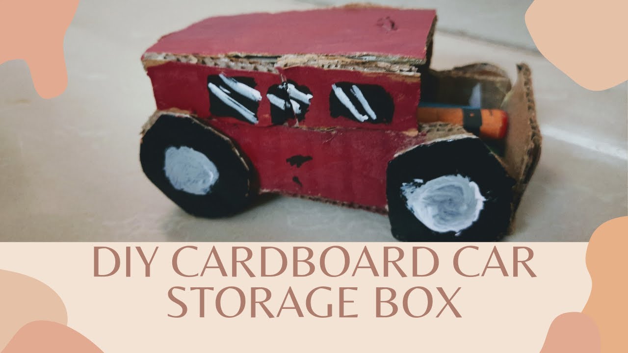 Car Storage Box with cardboard | Car stationery holder using cardboard ...