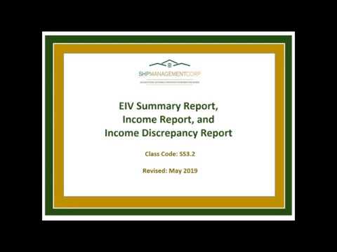 EIV Summary Report, Income Report, and Income Discrepancy Report - YouTube