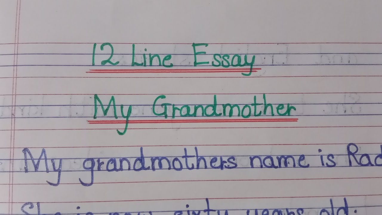 12 line essay in English on my grandmother - YouTube