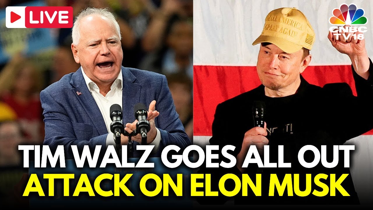 Tim Walz LIVE: Walz Bashes Elon Musk's $1 Million Giveaway in Wisconsin ...