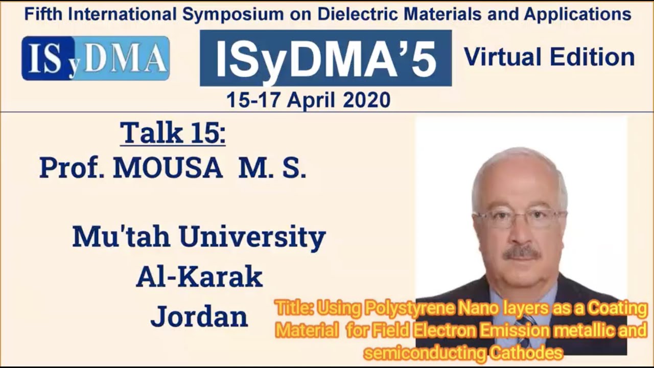 ISyDMA’5 Virtual (2020); Talk: Pr. M. S. Mousa (Jordan) - YouTube