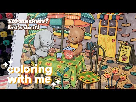 Coloring with me using affordable markers | Aimilo Markers | Cheap Markers | ASMR Coloring