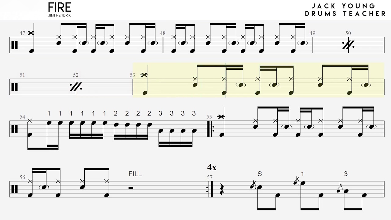 How to play Fire 🥁 on Drums - Trinity Rock & Pop Grade 8 - YouTube