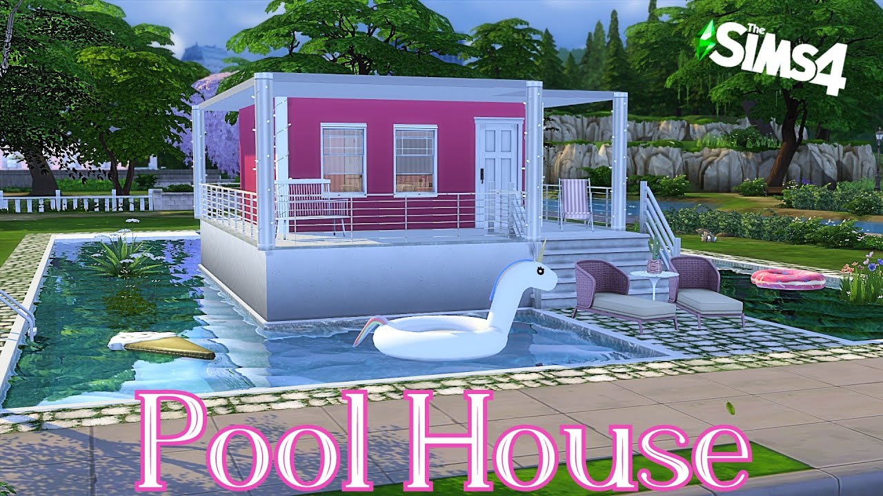 The Sims 4 - Pool House // CC Speed Build - YouTube