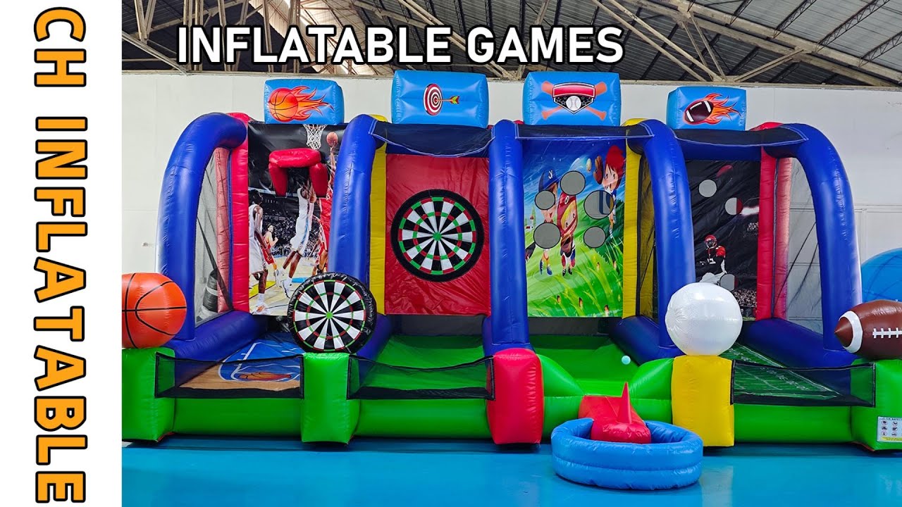 CH High quality popular Inflatable 4 in 1 sports game with basketball ...