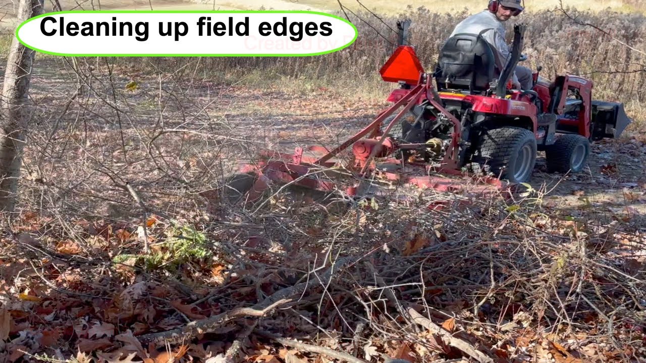 Brush Hogging with Subcompact Tractor and 5 foot Brush Hog - YouTube