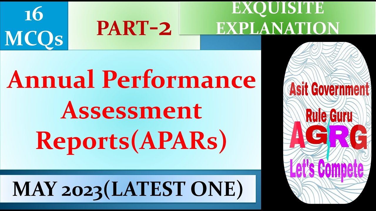 Annual Performance Assessment Reports(APARs):PART-2 - YouTube