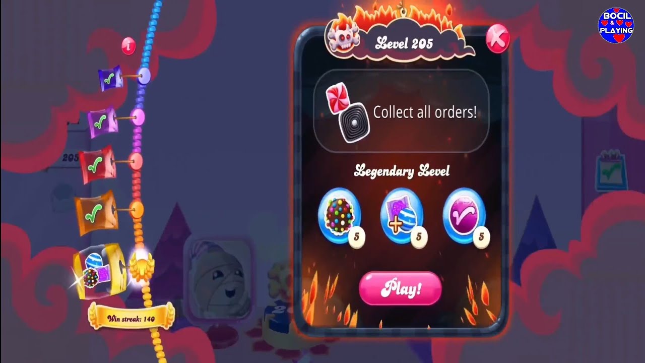 Legendary Level Candy Crush Saga Level 205 and Level 206 @bocilplaying ...