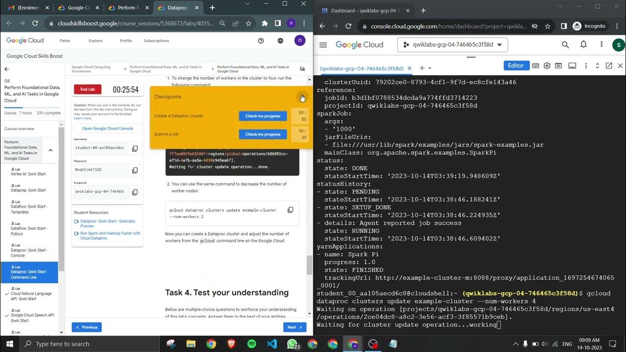 Dataproc Qwik Start : Command Line #qwiklabs - YouTube