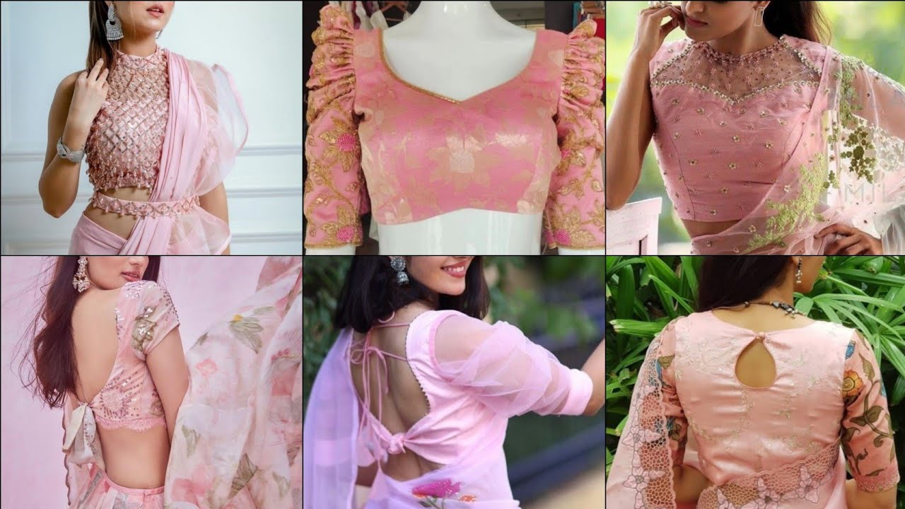 Pink Blouse Designs New Model Blouse Back Neck Designs Blouse Hand ...