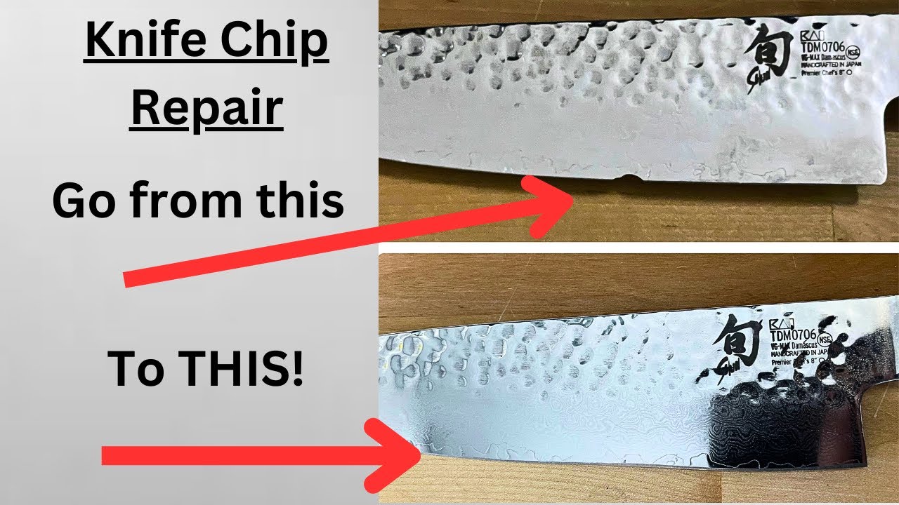 How to fix a chip on a knife - YouTube