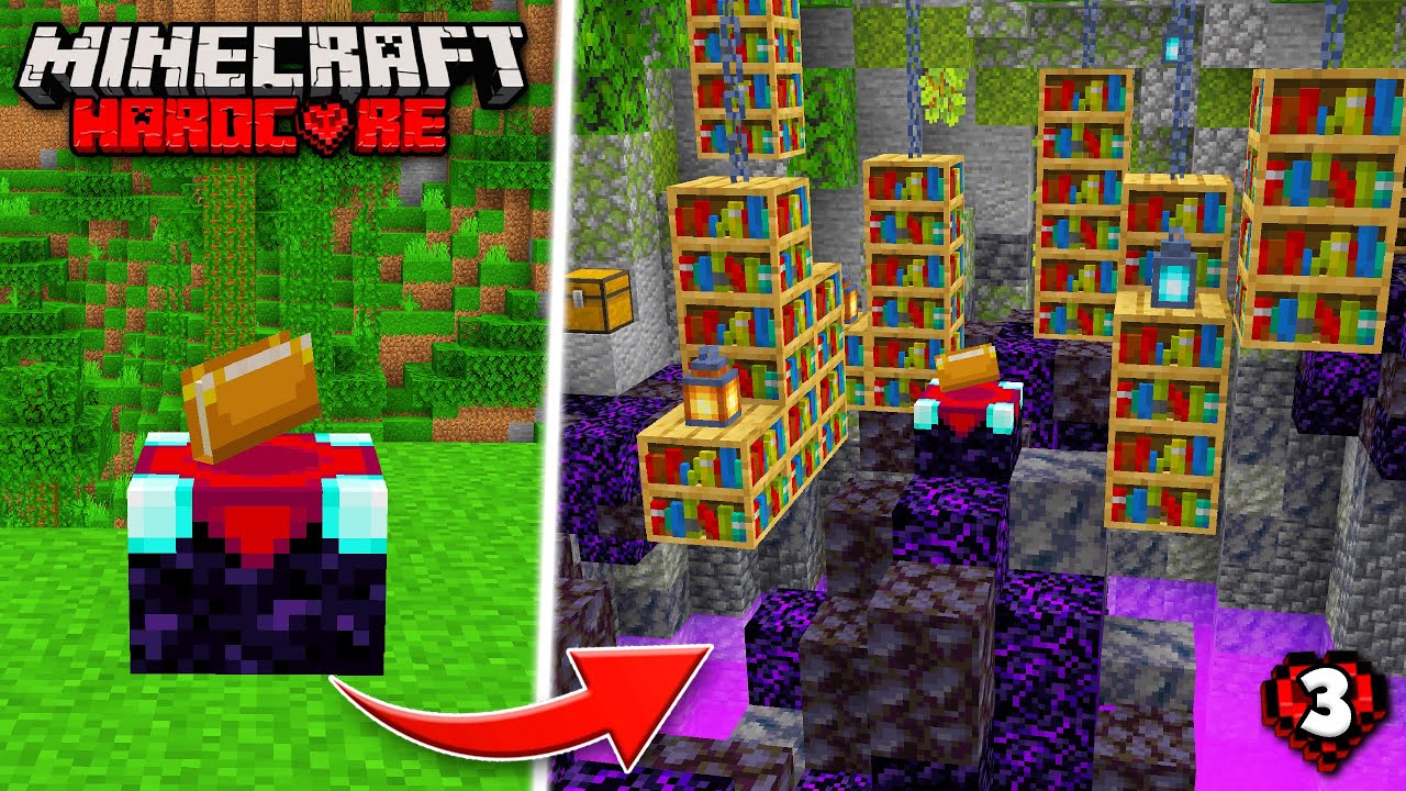 I Built an OP ENCHANTING CAVE in Hardcore Minecraft! (#3) - YouTube