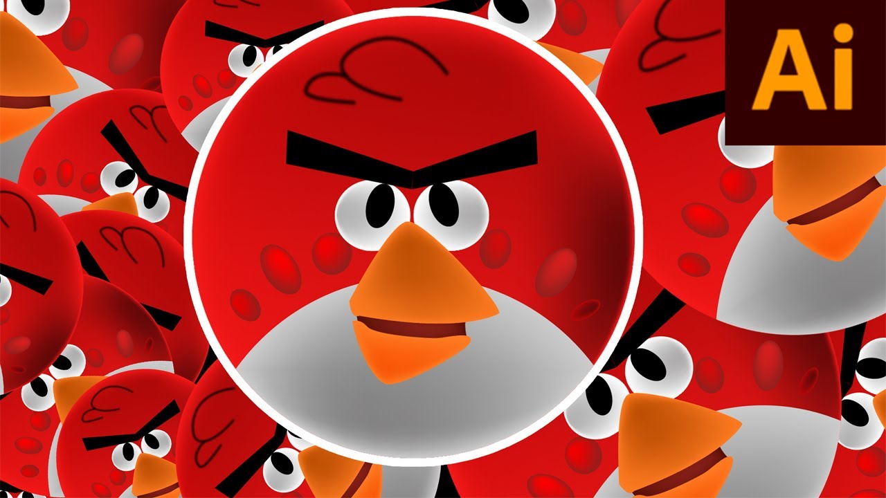how to make angry bird in Adobe Illustrator - YouTube