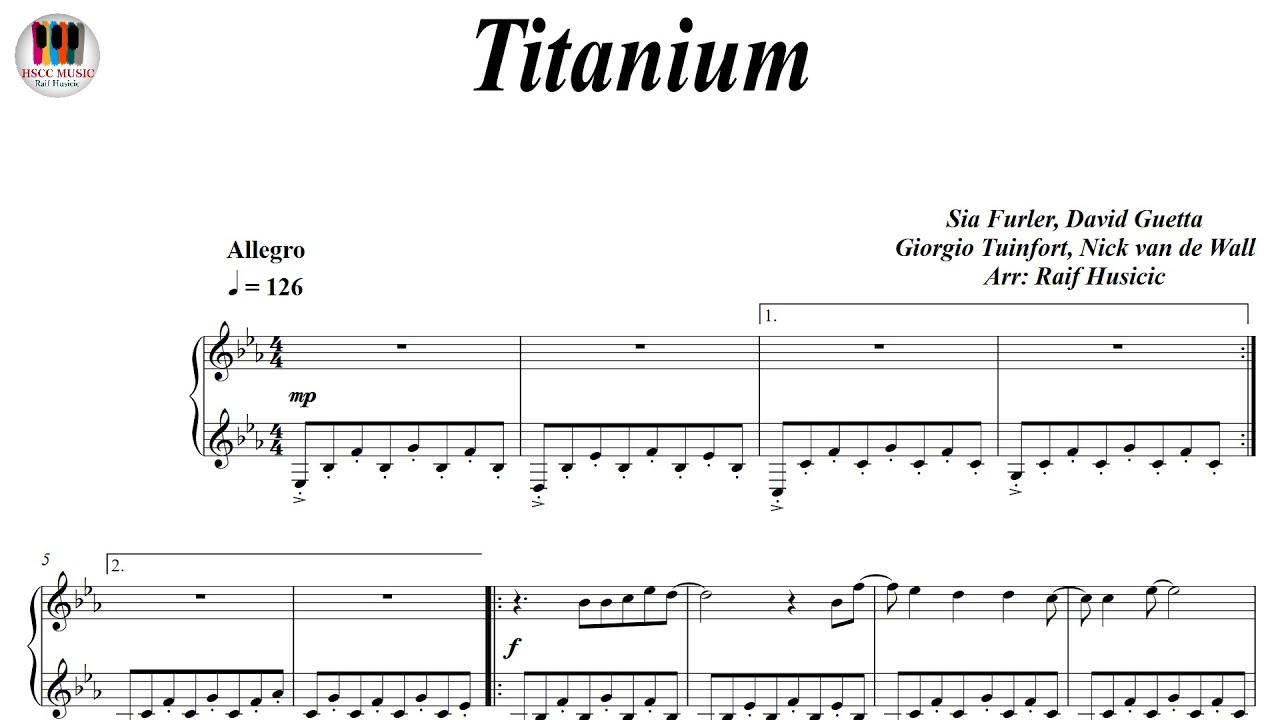 Titanium - David Guetta ft. Sia, Piano Sheet Music, Piano Tutorial ...