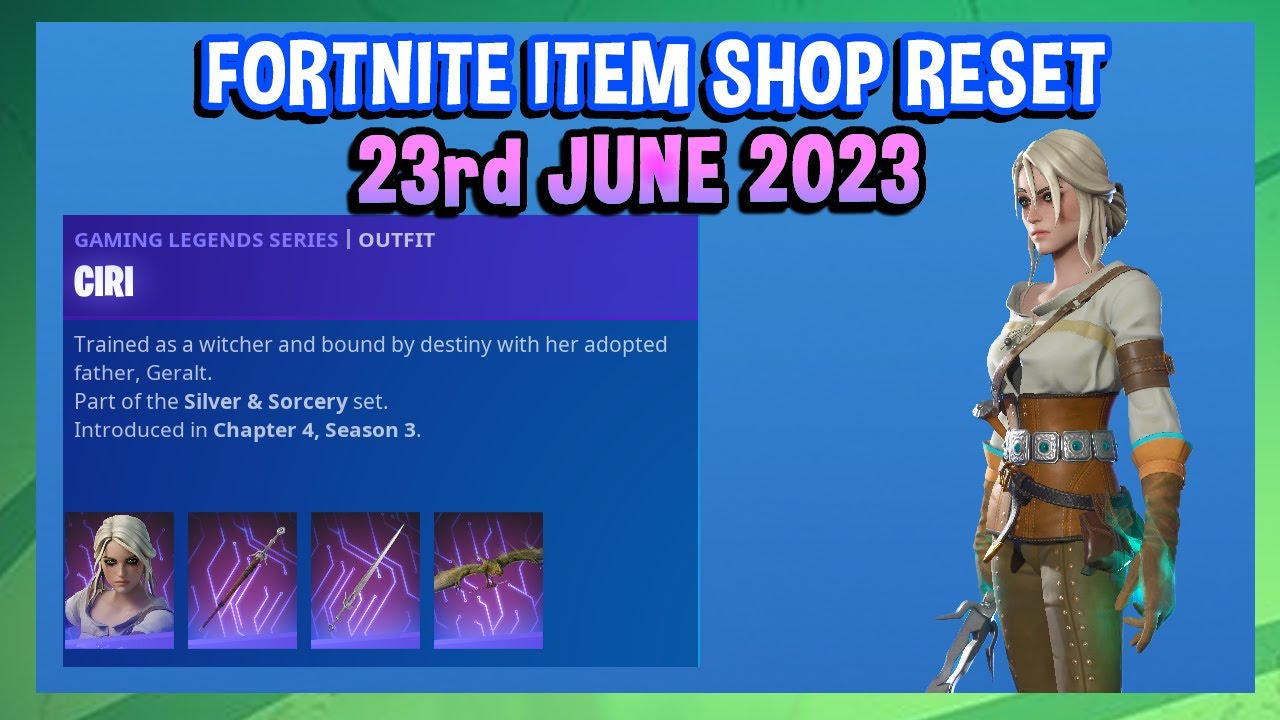 *NEW* THE WITCHER COLLAB! (Fortnite Item Shop Reset 23rd June 2023 ...