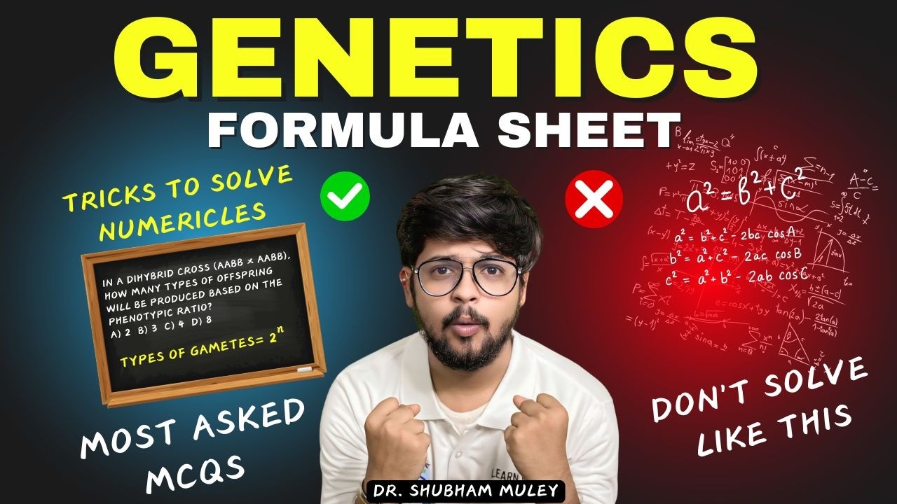 Numericals on Mendelian Cross | Genetics Formula Sheet | Principles of ...
