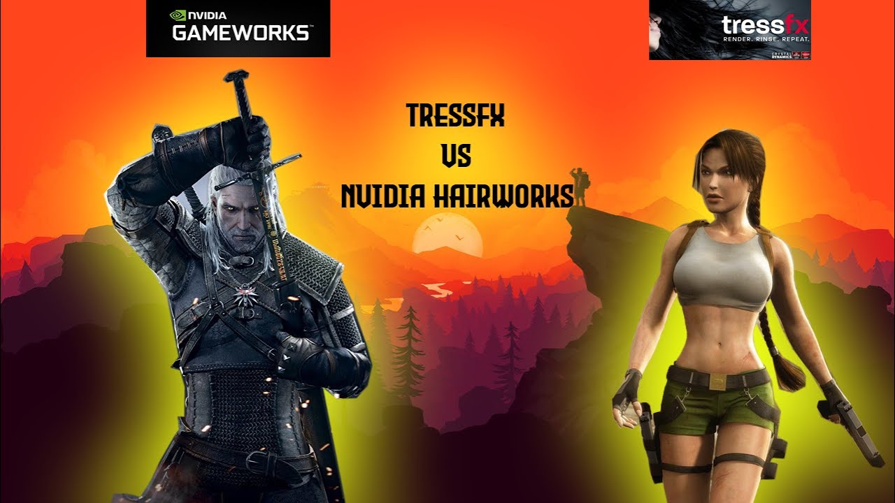 Witcher vs Tomb Raider Hair Comparison - YouTube