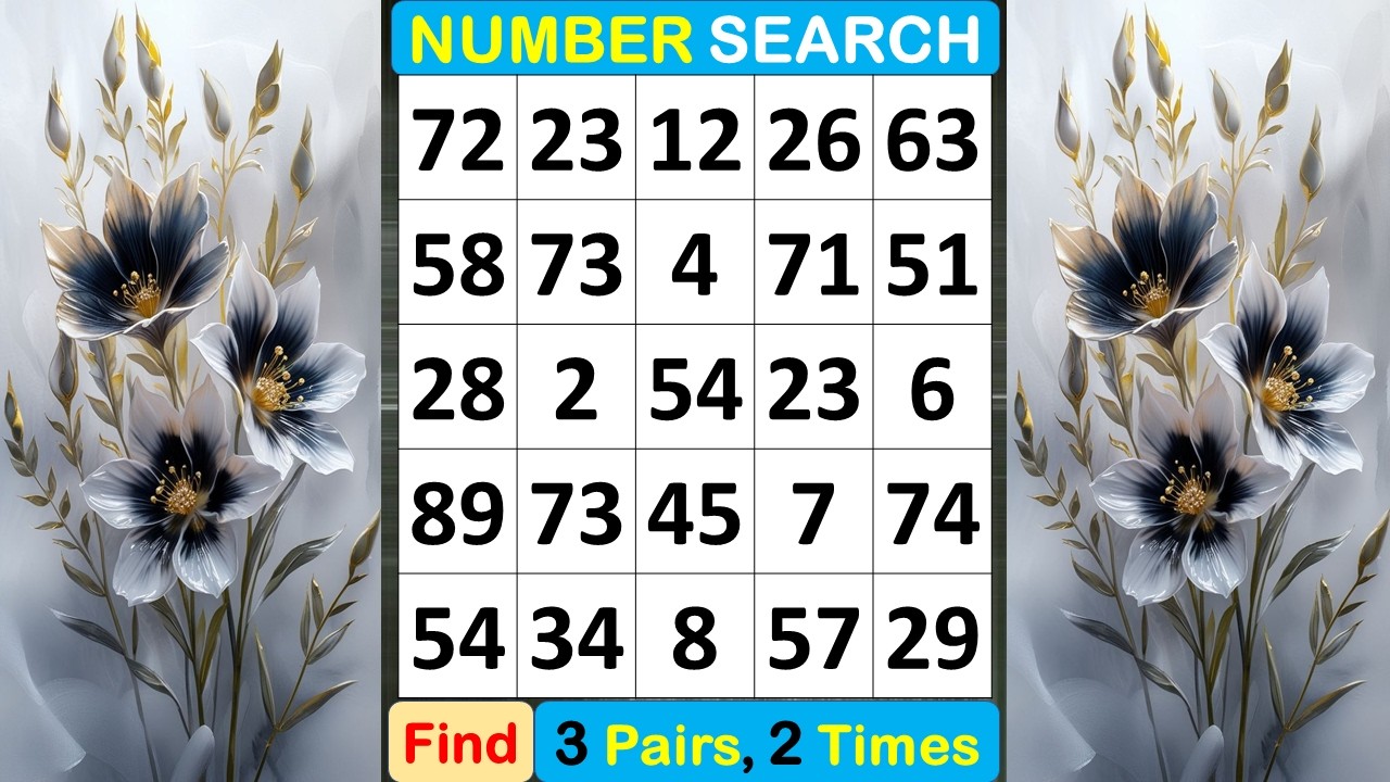 Number Search: How Peaceful Is Your Mind? #braingame #memory #puzzle # ...