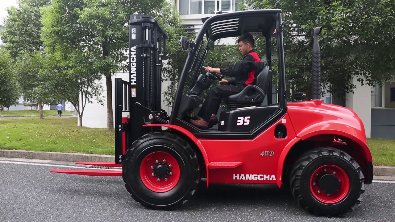 Four-Wheel Drive Rough Terrain Forklift - YouTube
