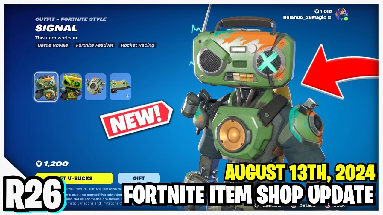 Fortnite Item Shop *NEW* SIGNAL SKIN & EMOTES! - YouTube