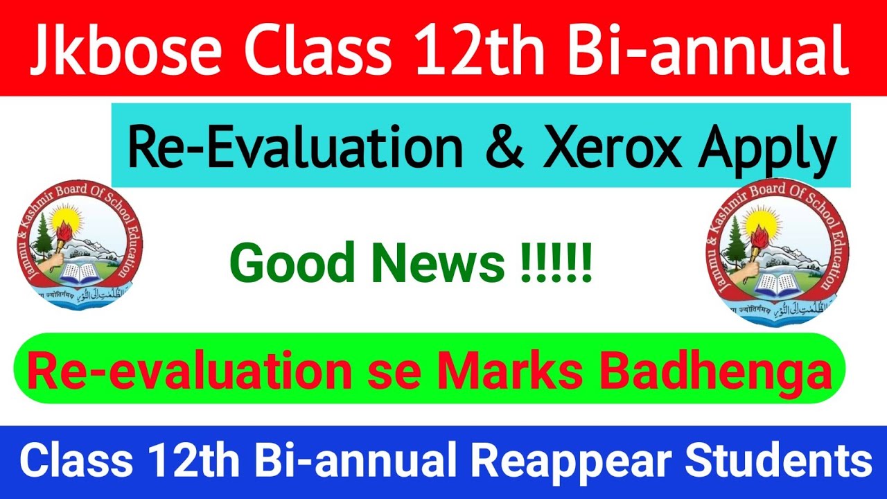 Jkbose Class 12th Bi-annual Re-appear Students Important Vedio😍😍😍 - YouTube