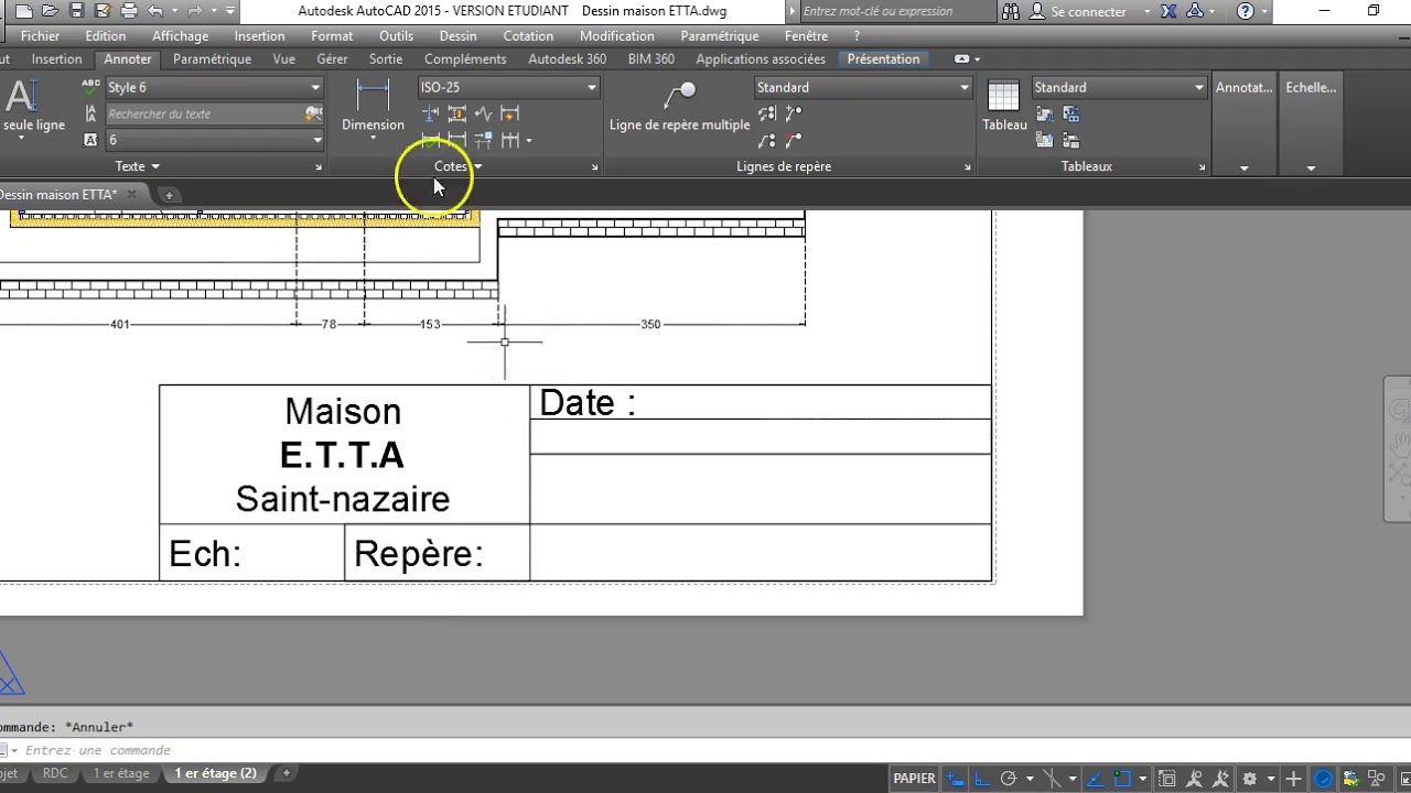 Cartouche avec attributs sur autocad - YouTube