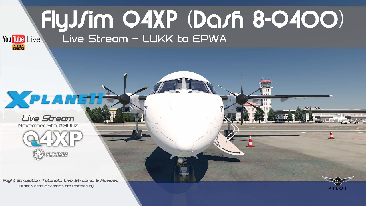 FlyJSim Q4XP | Dash 8 Q400 | LUKK-EPWA | X-Plane 11 - YouTube