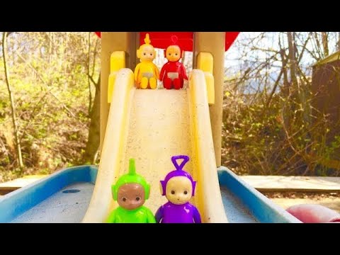 SLIDE & RACE TRACK Experiment with Cars and TELETUBBIES TOYS! - YouTube
