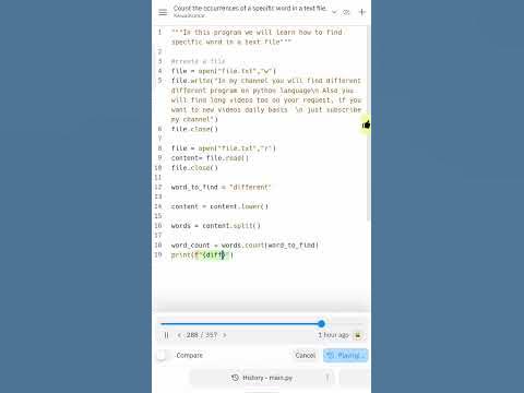 count specific word in text file #python #coding - YouTube