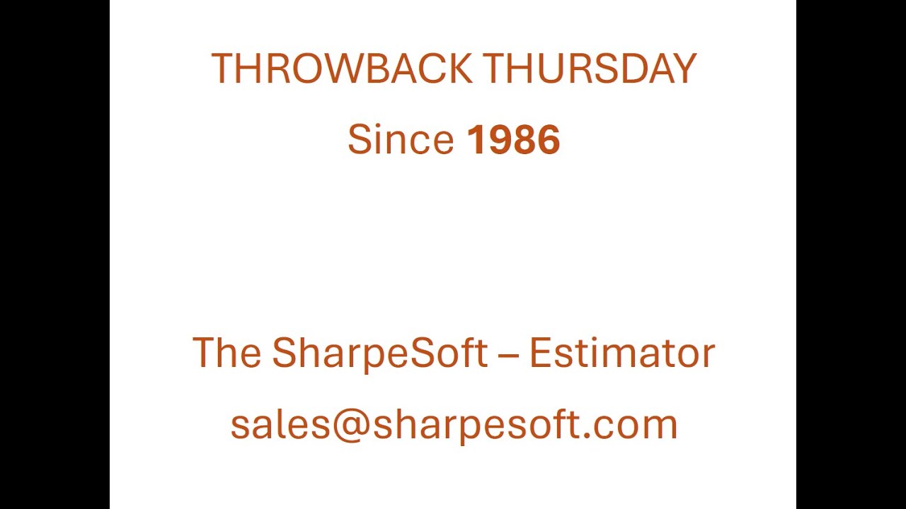 Throwback 1996 SharpeSoft Estimator - YouTube