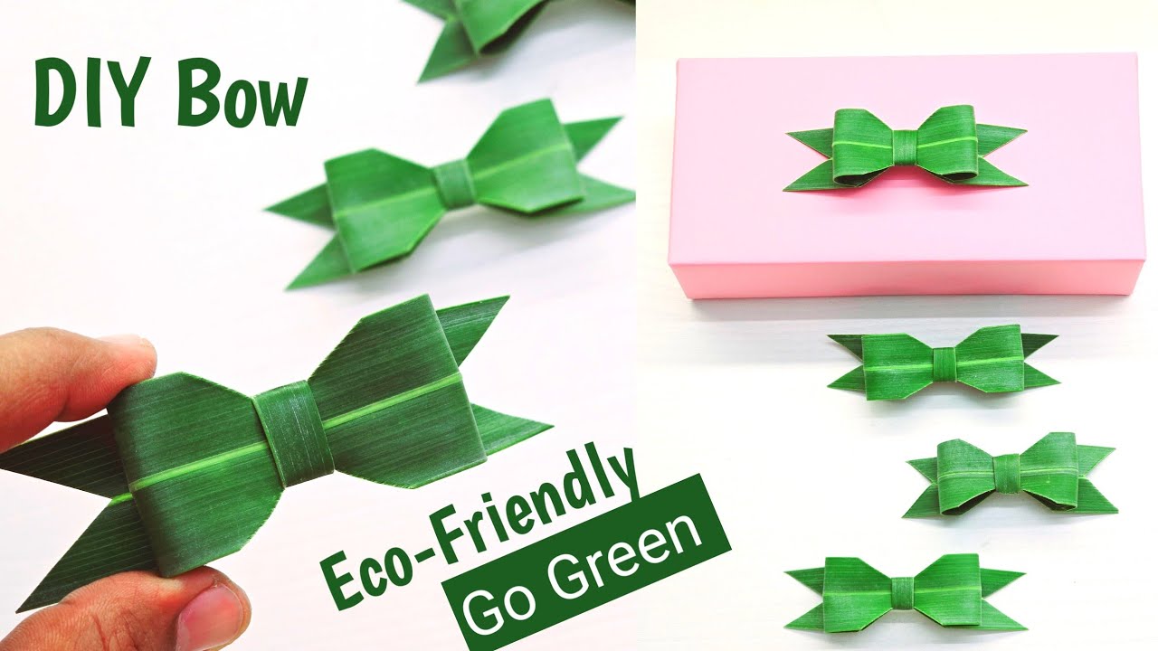 How To Make Simple And Easy Bow | Palm leaf Bow | Coconut Leaf Craft ...