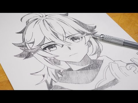 Anime Sketch | How to Draw Kazuha | Genshin Impact - YouTube