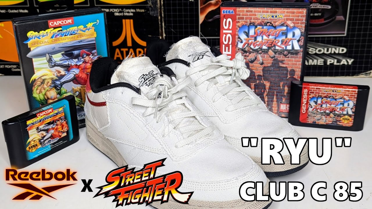 Reebok X Street Fighter "RYU" Club C 85 Review ON FEET - YouTube
