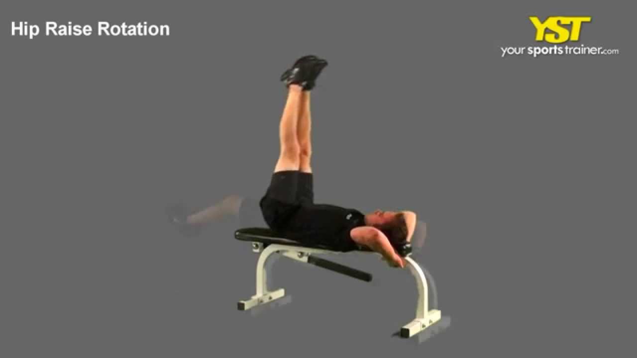 Supine Twisting Hip Raise - YouTube
