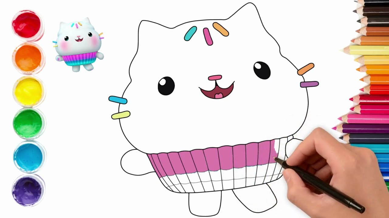 Easy Drawings For Kids | How To Draw Cakey | GABBY'S DOLLHOUSE ...