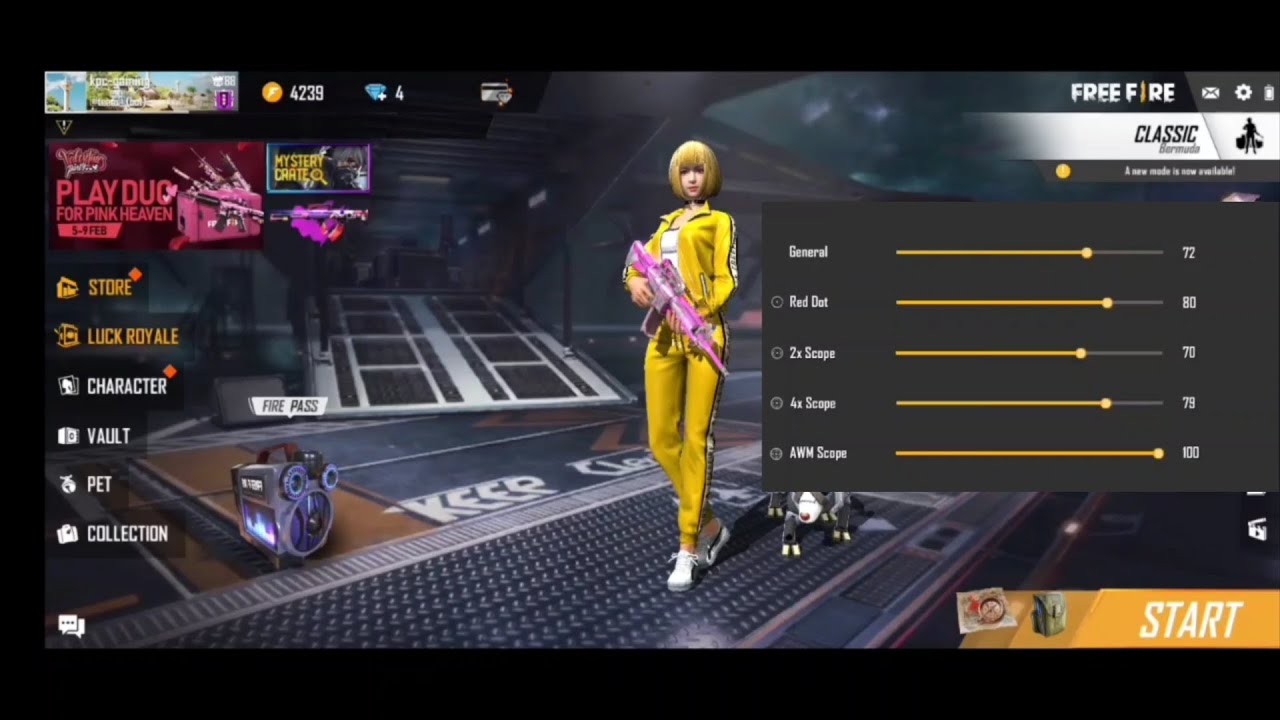 Free fire my setting 2020/ Easy to shot - YouTube