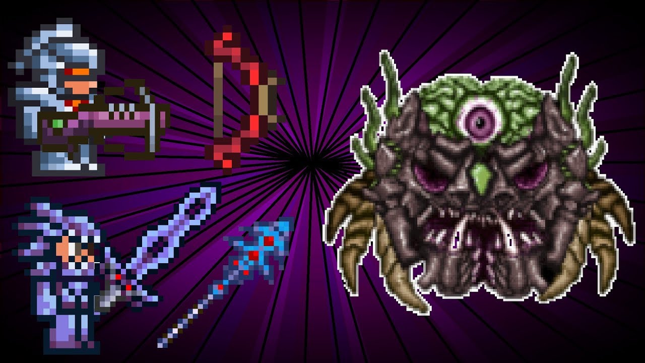 Terraria console weapons and armor vs ocram pt 1 - YouTube