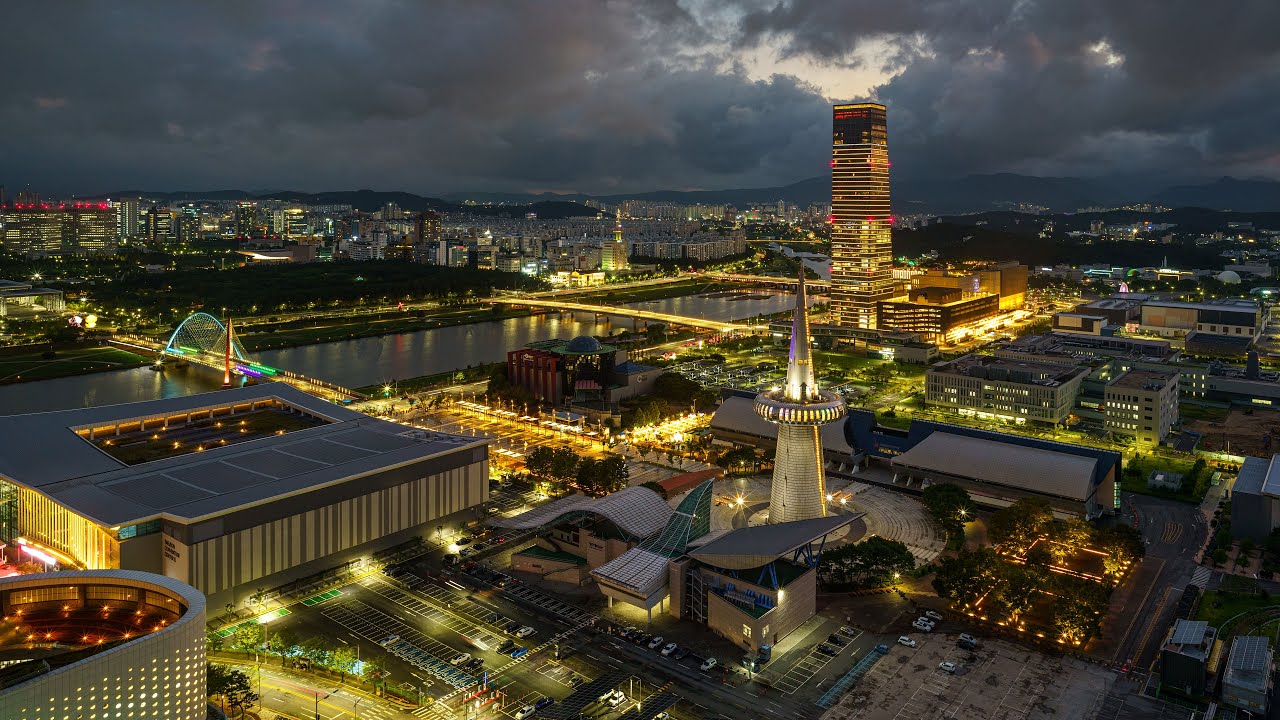 4K 타임랩스 대전 _ 엑스포공원 야경 EXPO Science Park Day to night Timelapse - YouTube